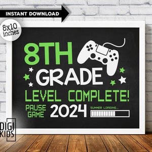 Last Day of 8th Grade Sign 2024 - Last Day of School Sign - 8th Grade ...
