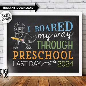 Last Day of Preschool Sign 2024 - Last Day of School PRINTABLE Sign ...