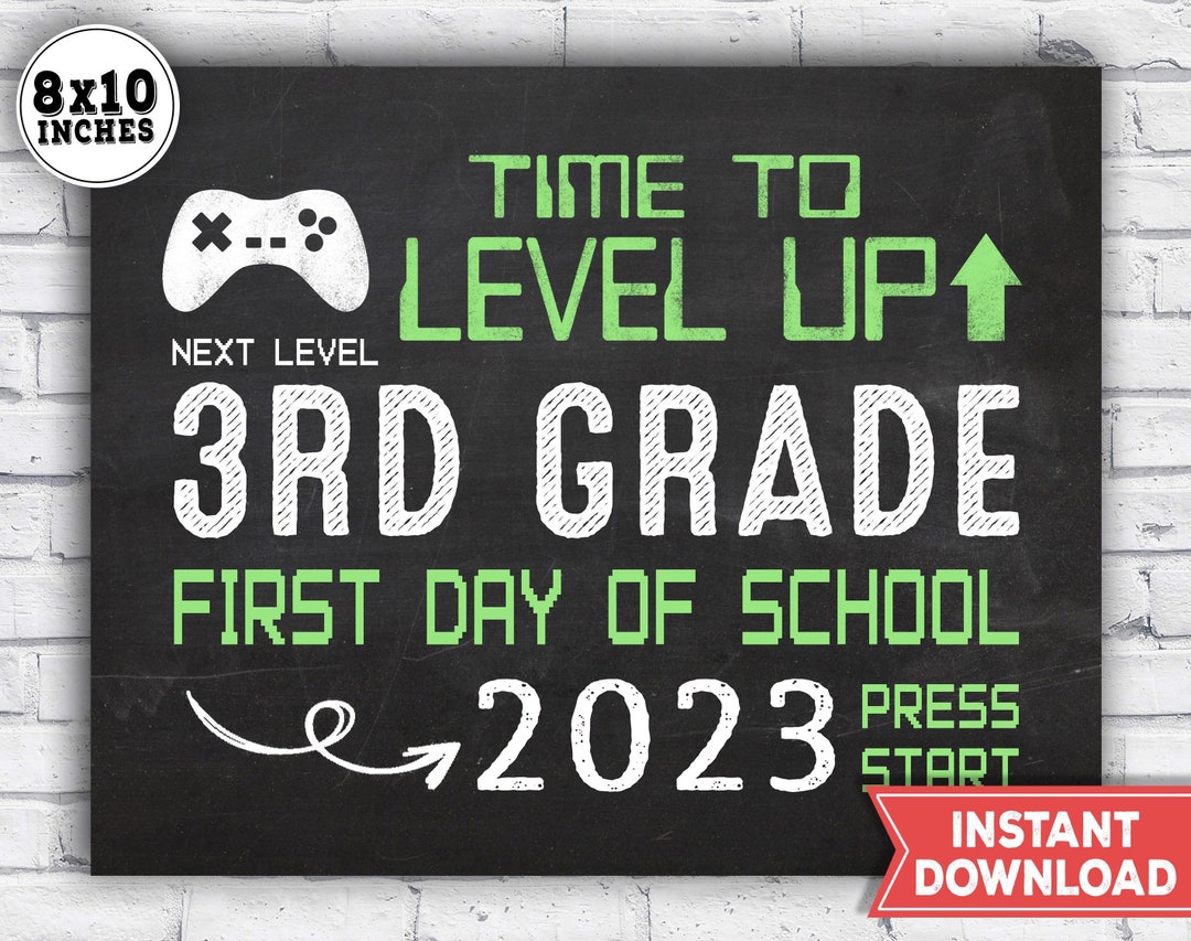 1st Day of 3rd Grade Sign 2023 1st Day of School Sign Back to School ...