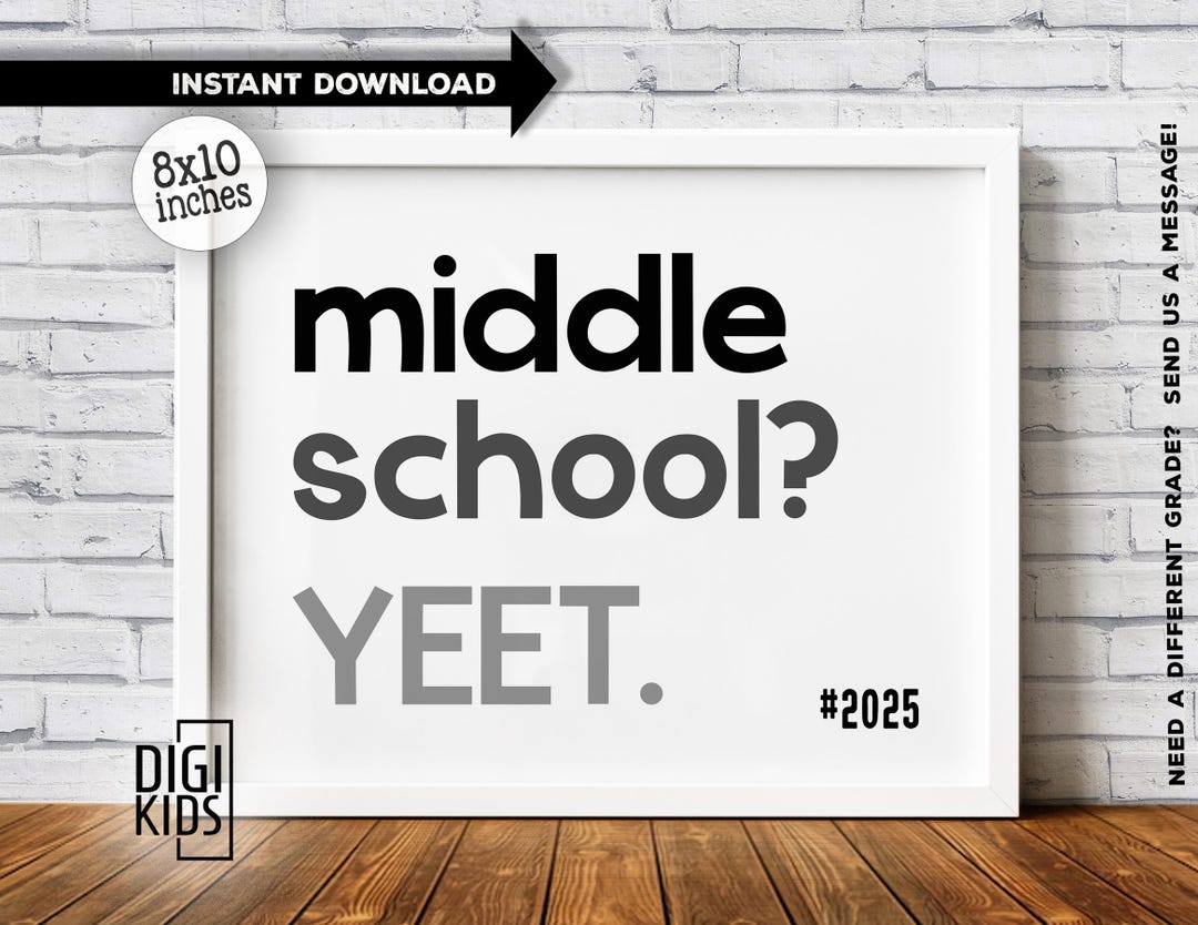 Middle School Printable Sign 2025 - Last Day of School Sign - 8th Grade ...