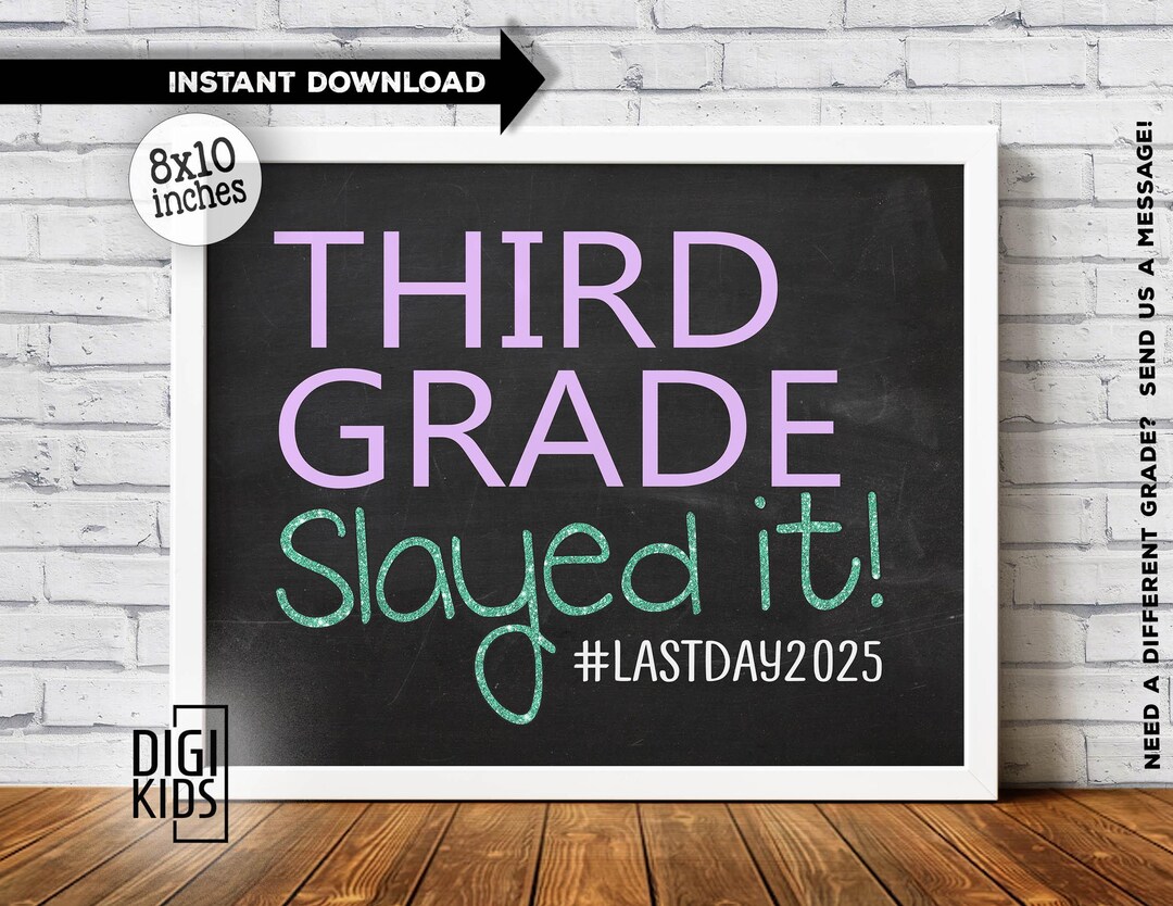 Letrero imprimible de tercer grado "2025 lo logró" - Póster del último ...