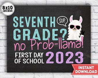 1st Day of 7th Grade Sign Printable Bruh 2023 First Day - Etsy