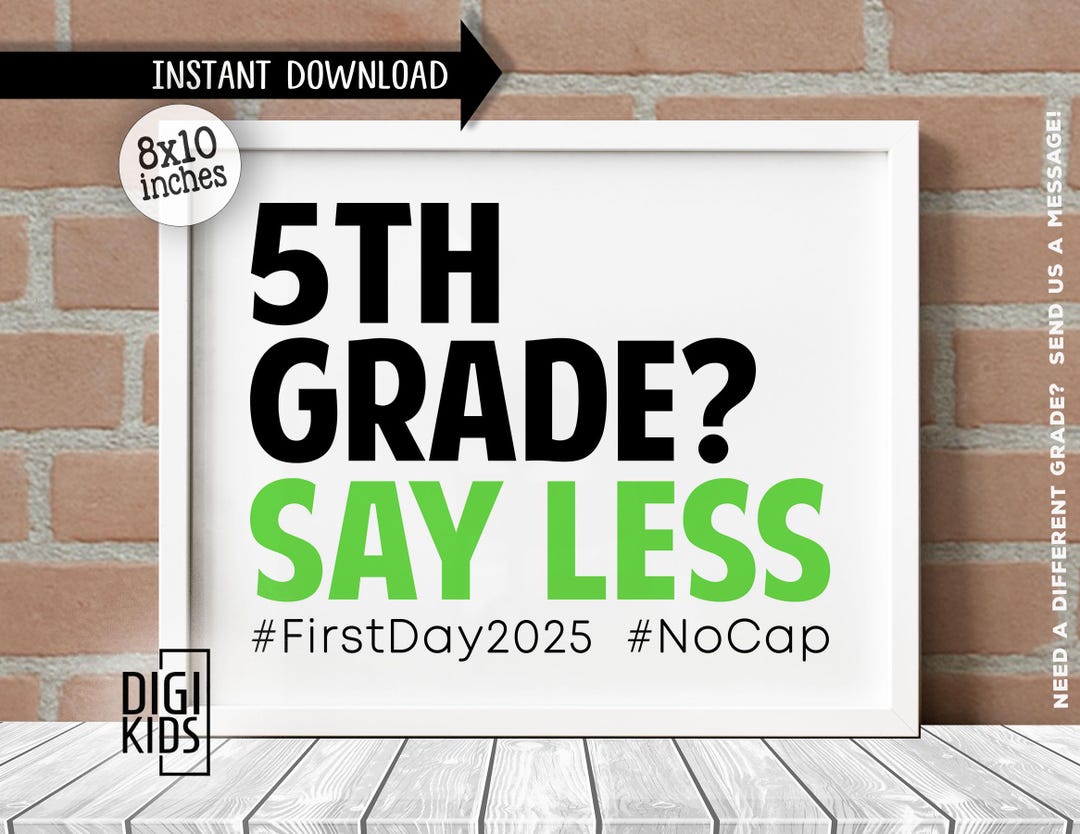 First Day of 5th Grade Printable Sign 2025 - First Day of School Sign ...