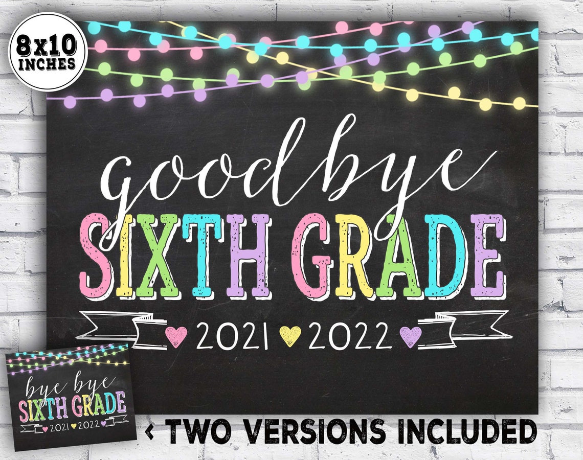 Last Day of 6th Grade Sign Last Day of School Signs - Etsy