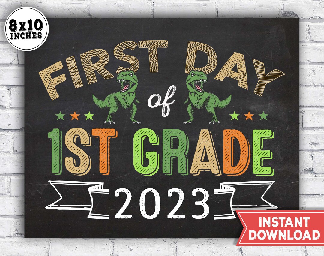 First Day of 1st Grade Printable Sign Boys 1st Day of School - Etsy