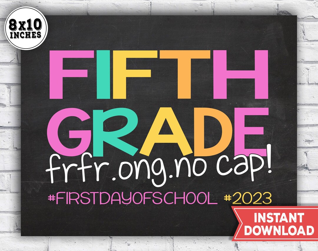 1st Day of School Sign First Day of 5th Grade Sign 2023 2024 5th Grade ...