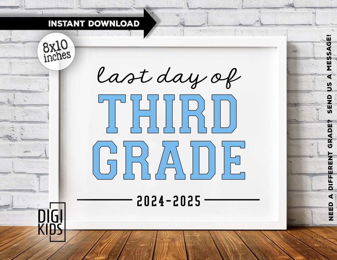Last Day of 3rd Grade Sign 2025 - 3rd Grade Printable Sign - Grade ...