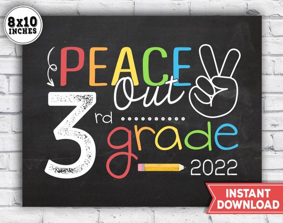 Last Day of 3rd Grade Printable Peace Out 3rd Grade - Etsy