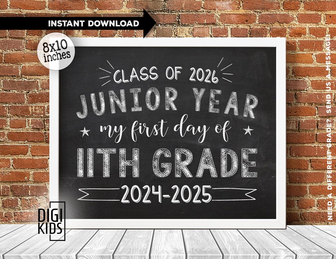 First Day of Junior Year Sign - 1st Day of High School 2024-2025 ...