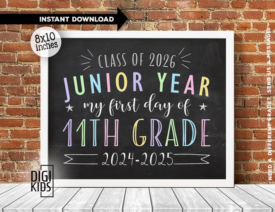 First Day of Junior Year Sign - 1st Day of High School 2024-2025 ...