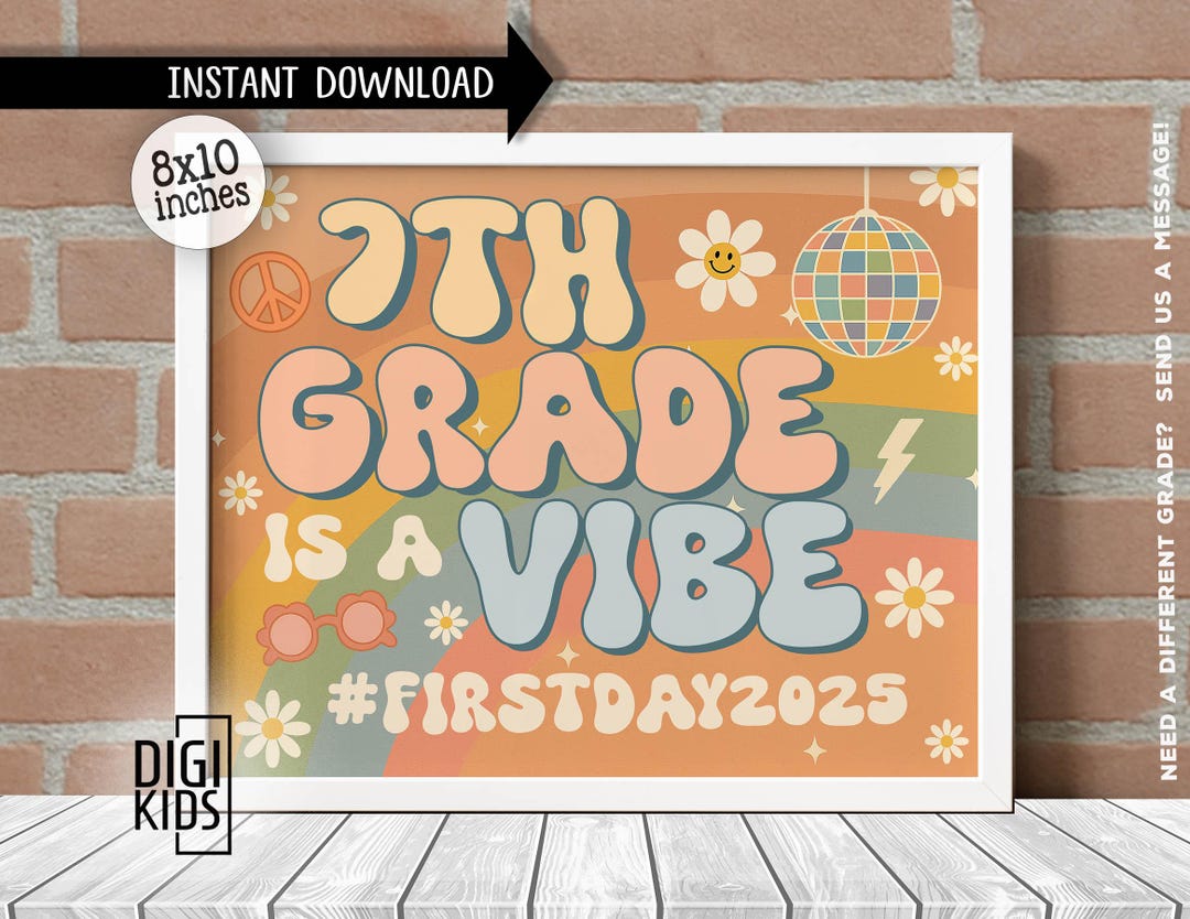 First Day of 7th Grade Sign - 1st Day of School Printable Sign 2025 ...