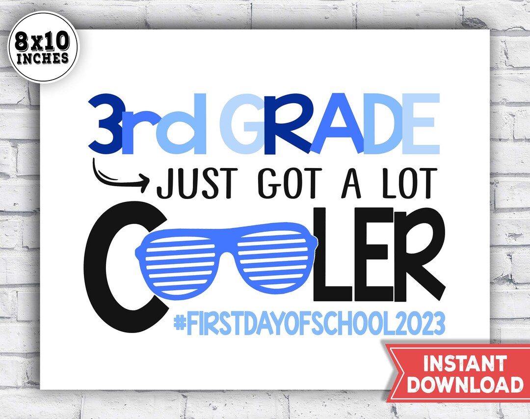 First Day of 3rd Grade Sign 2023 1st Day of School Sign 3rd Grade Just ...