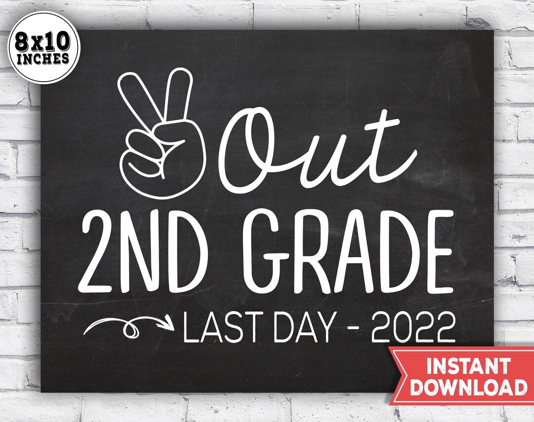 Last Day of 2nd Grade Printable Peace Out 2nd Grade - Etsy