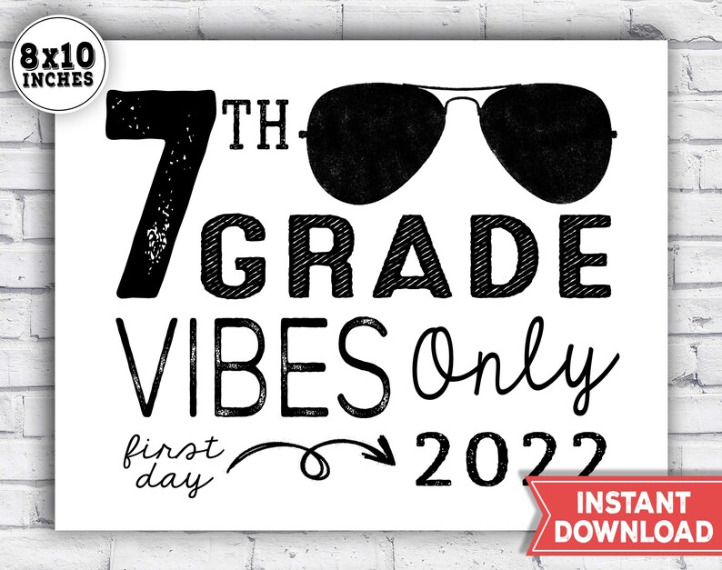 First Day of 7th Grade Sign First Day of School Sign 7th - Etsy
