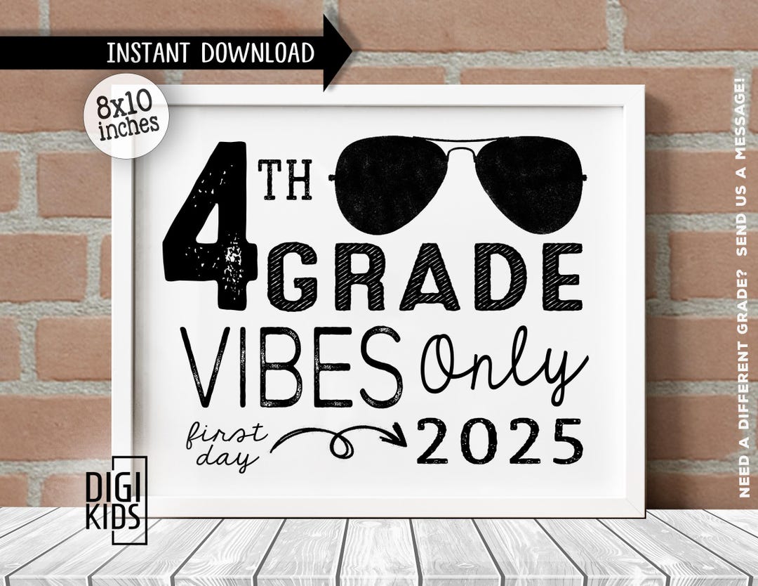 First Day of 4th Grade Sign - First Day of School Sign 2025 - 4th Grade ...