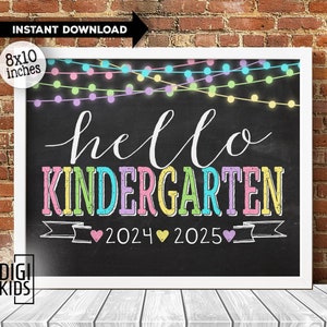 1st Day of Kindergarten Sign - 1st Day of School Signs Printable ...