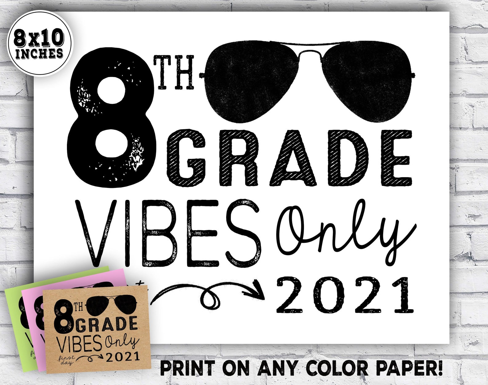 First day of 8th grade sign First day of school sign 8th | Etsy