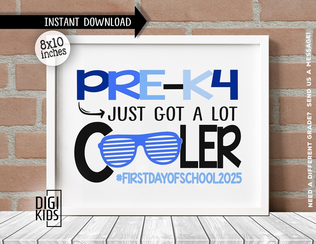 First Day of Pre K4 Sign 2025 - 1st Day of School Sign - Pre K4 Just ...