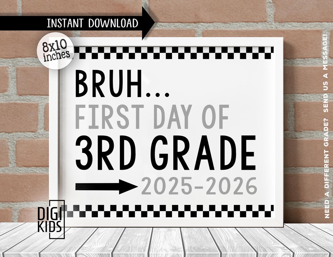First Day of 3rd Grade Sign 2025 - 1st Day of School Sign - 3rd Grade ...