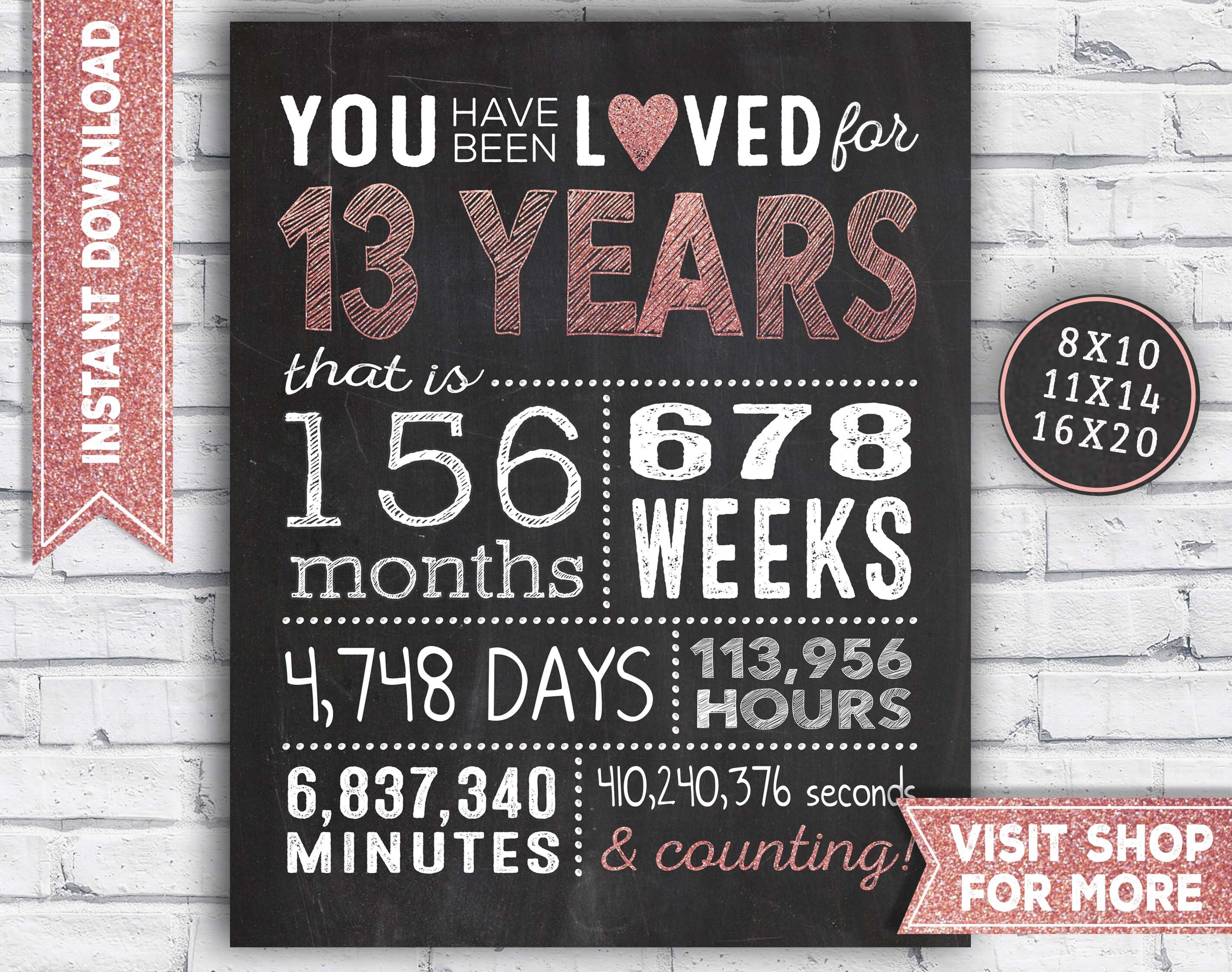 13th Birthday Girl Decorations 13th Birthday Party Sign Rose - Etsy ...