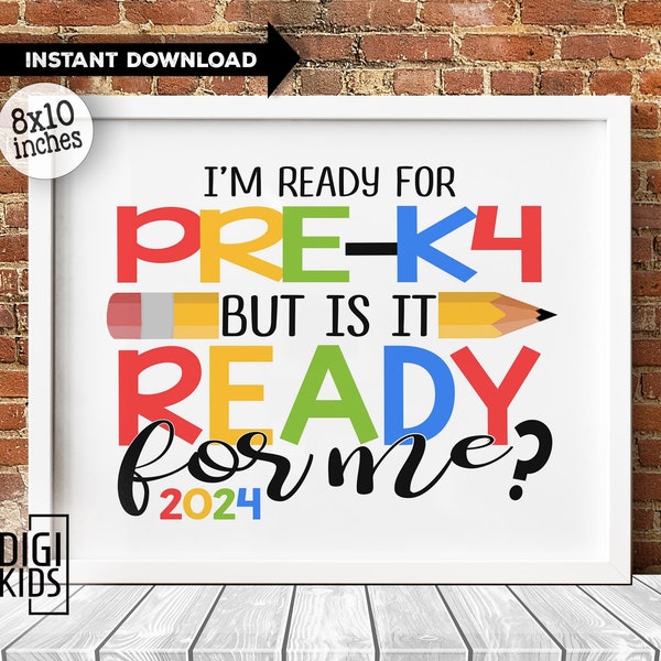 Pre K4 Sign First Day of Pre K4 Printable - Etsy