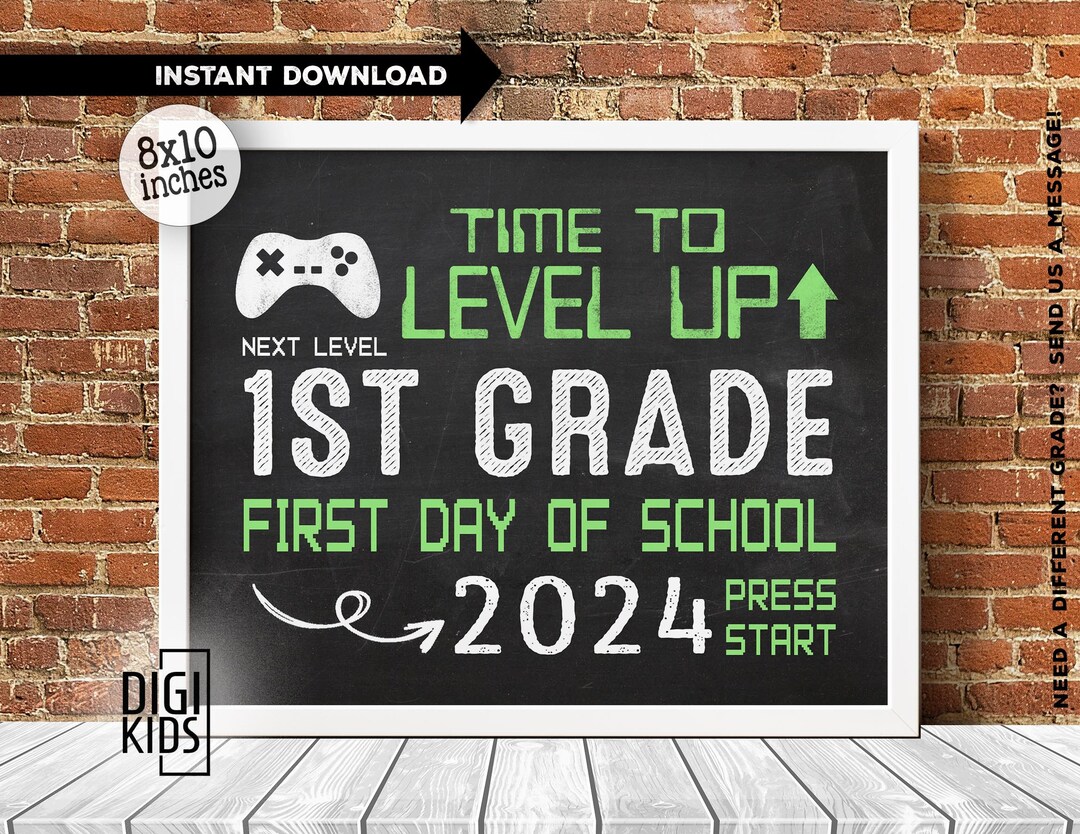 1st Day of 1st Grade Sign 2024 - First Day of School Sign - Back to ...
