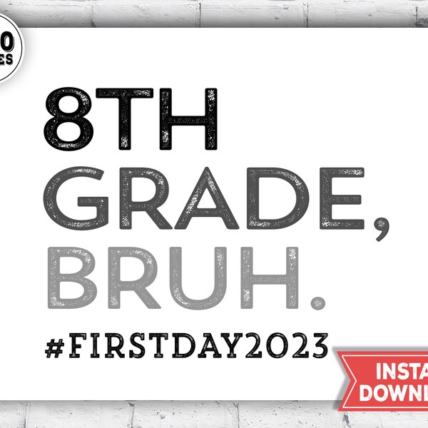 First Day of 8th Grade - Etsy