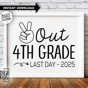 Last Day of 4th Grade Printable - Peace Out 4th Grade Chalkboard Sign ...