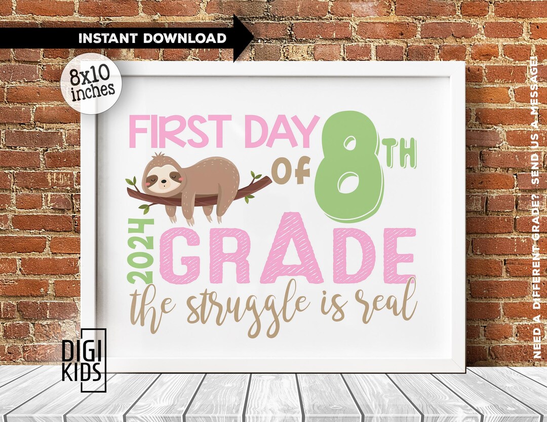 8th Grade Sign 2024 - First Day of School Sign - 8th Grade Printable ...