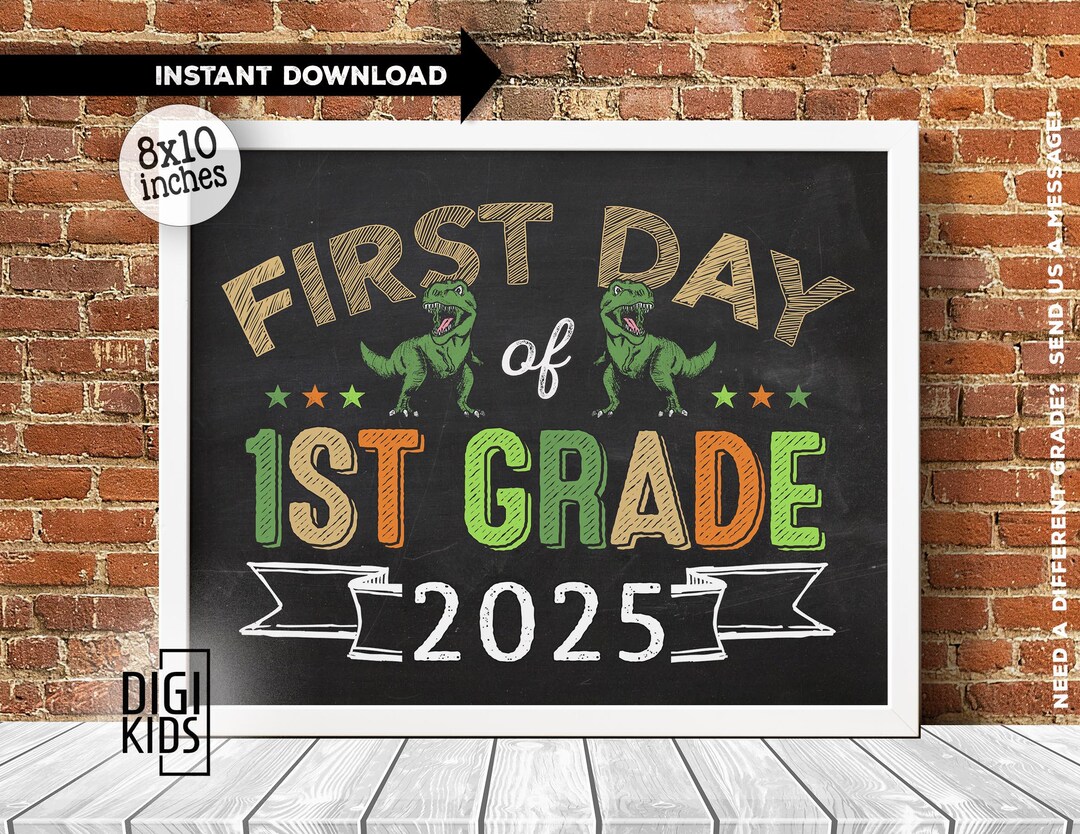 First Day of 1st Grade Printable Sign - Boys 1st Day of School ...
