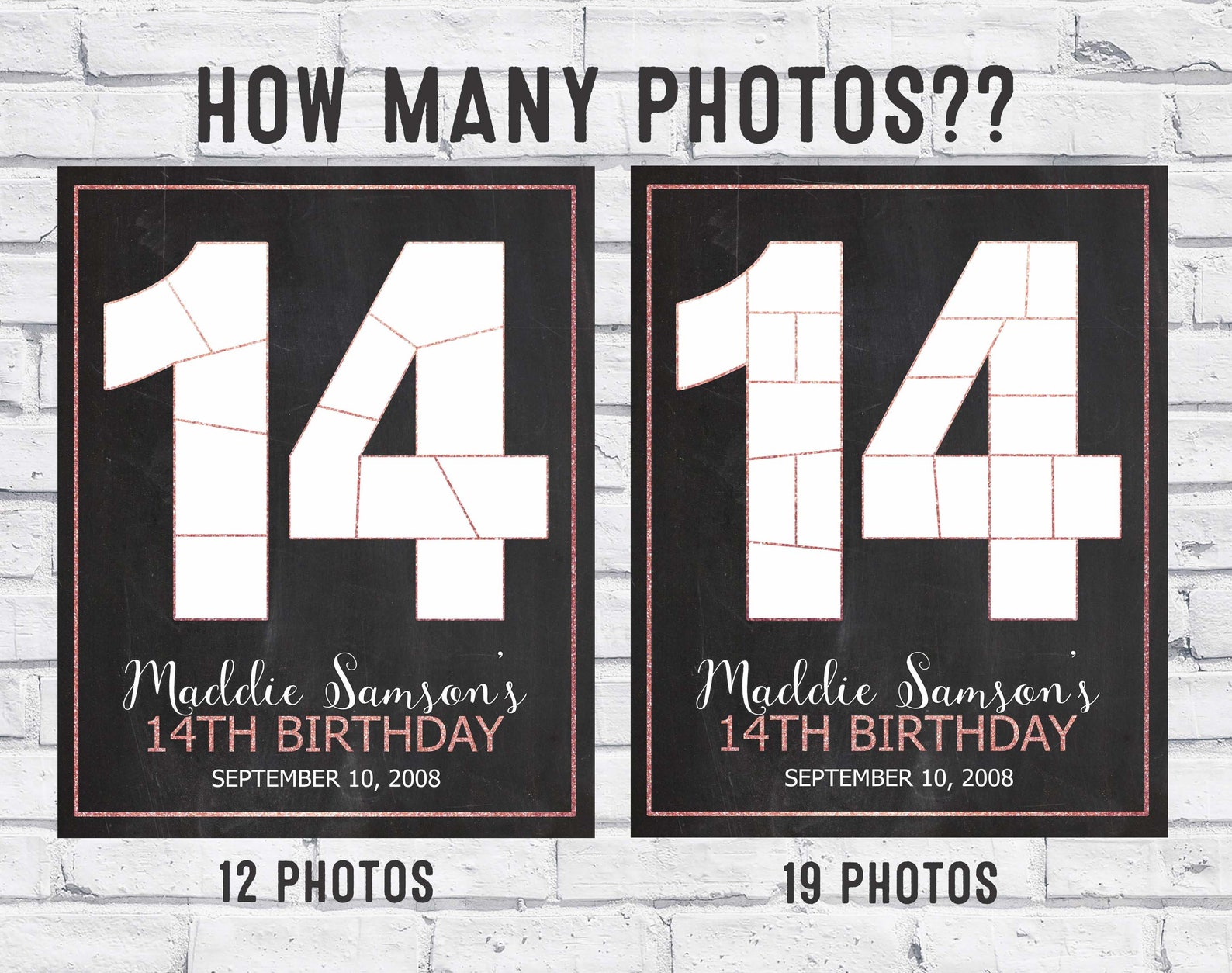 14th Birthday Signs 14th Birthday Photo Collage 14th - Etsy