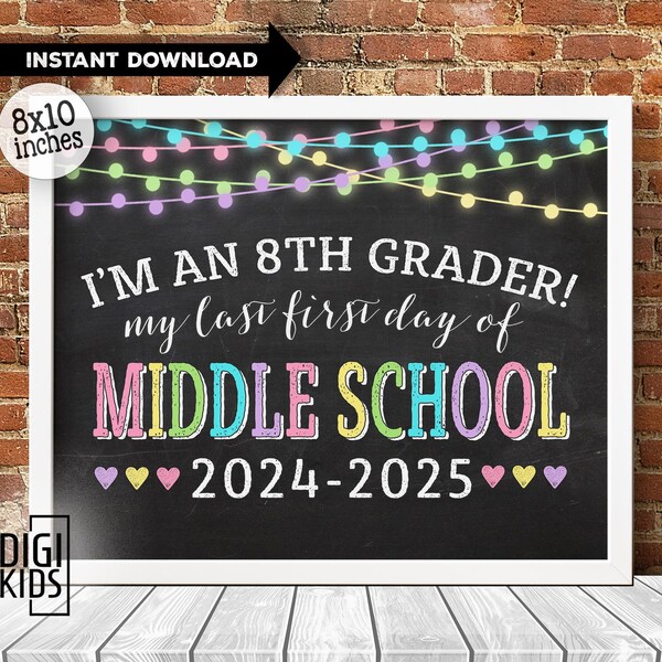 8th Grade Sign 2024 First Day of 8th Grade - Etsy
