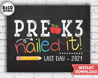 Last Day of Preschool Sign Preschool Nailed It Printable | Etsy