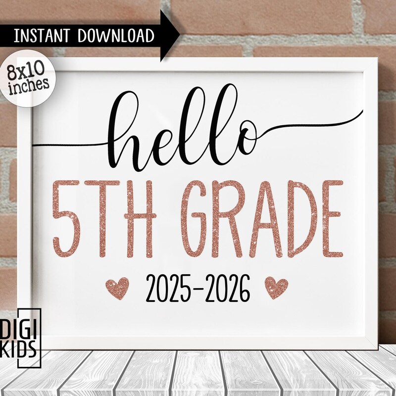 5th Grade Sign - Etsy