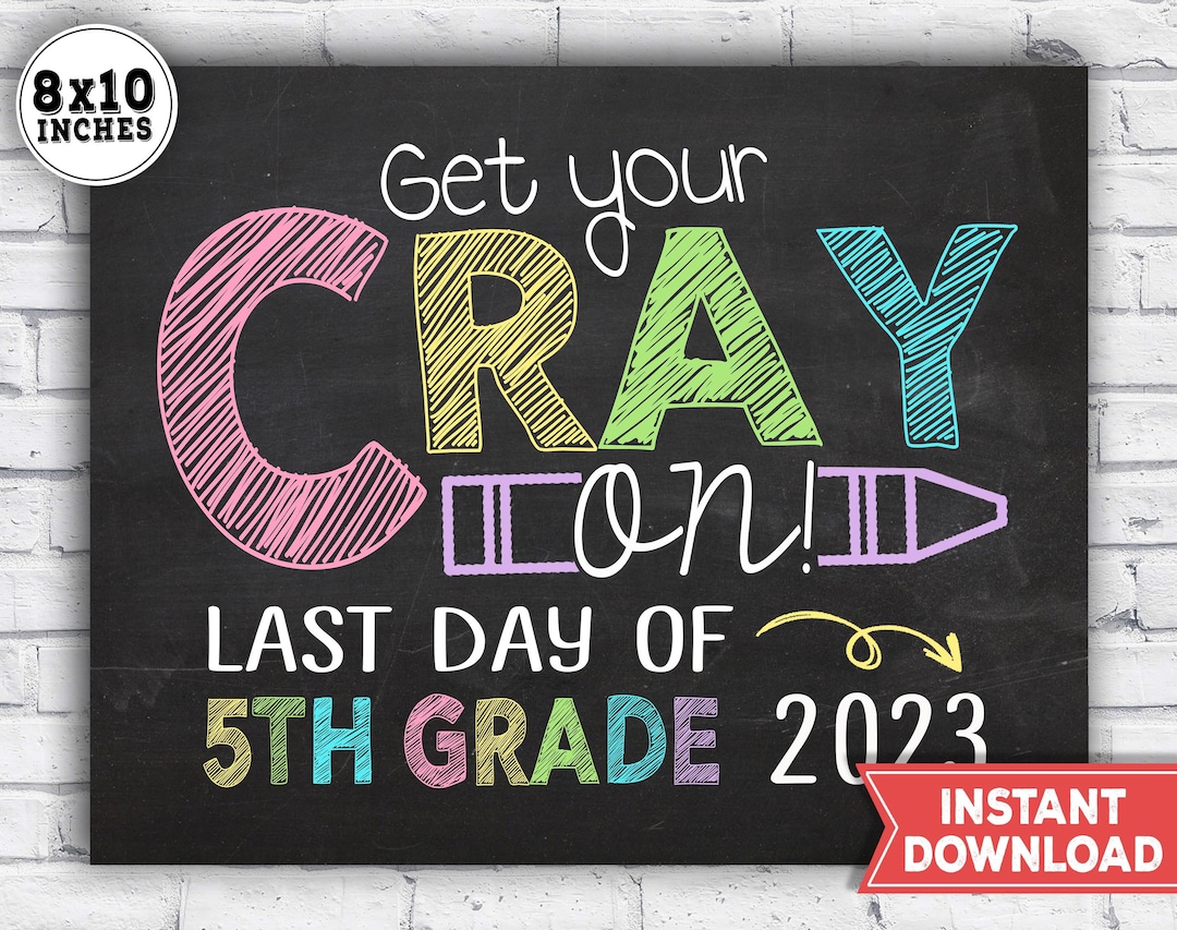Letrero del último día de 5to grado Último día de clases - Etsy México