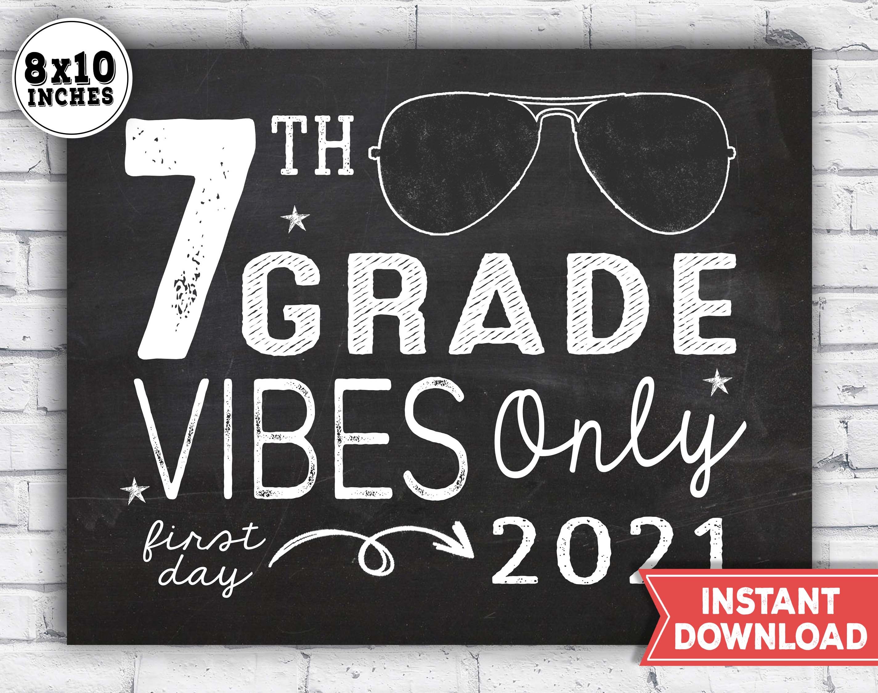 First day of 7th grade sign First day of school sign 7th | Etsy