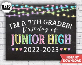 First Day of Junior High 7th Grade - Etsy