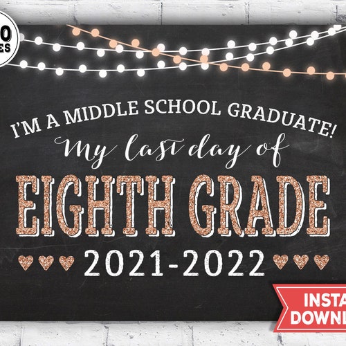 Printable Next Stop High School Sign Last Day of Eighth - Etsy