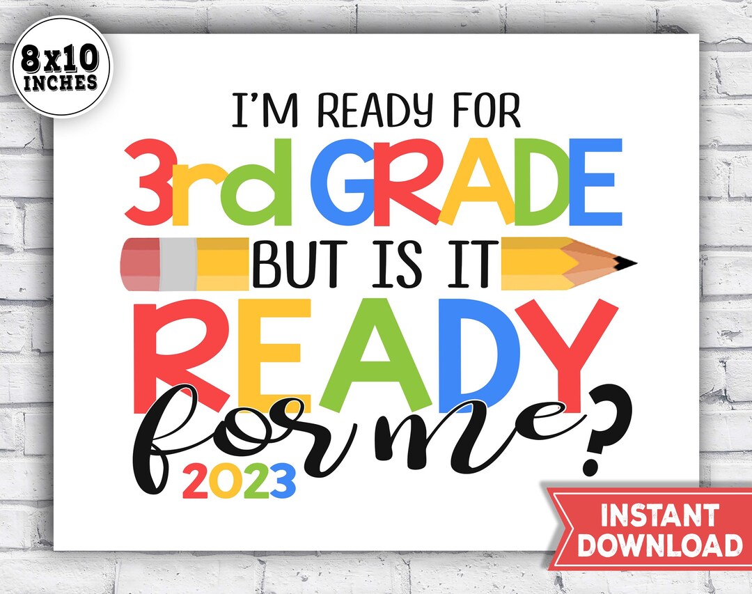 First Day of 3rd Grade Sign 2023 1st Day of School Sign - Etsy