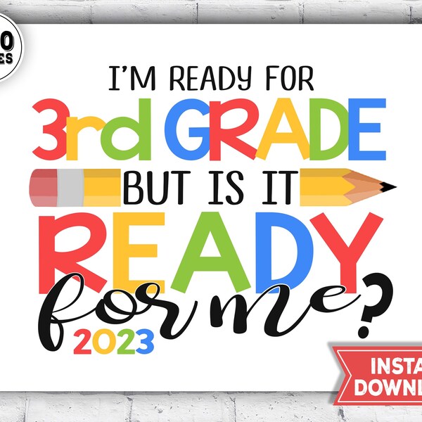 3rd Grade Sign - Etsy