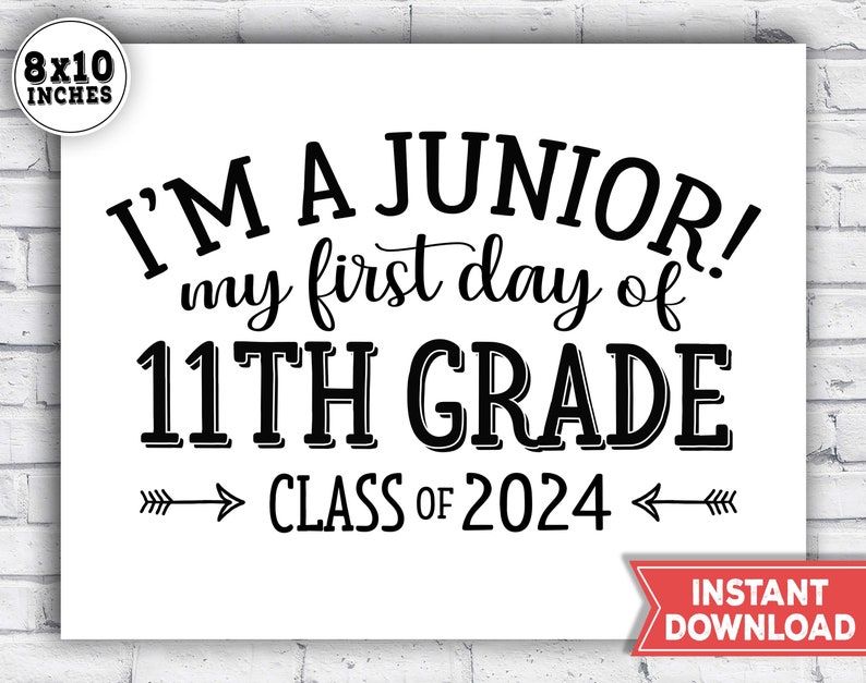First Day of Junior Year Sign 1st Day of High School - Etsy