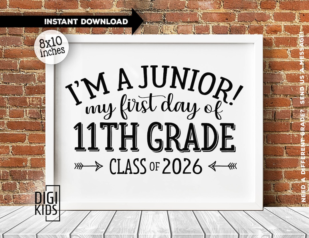 First Day of Junior Year Sign - 1st Day of High School 2024-2025 ...