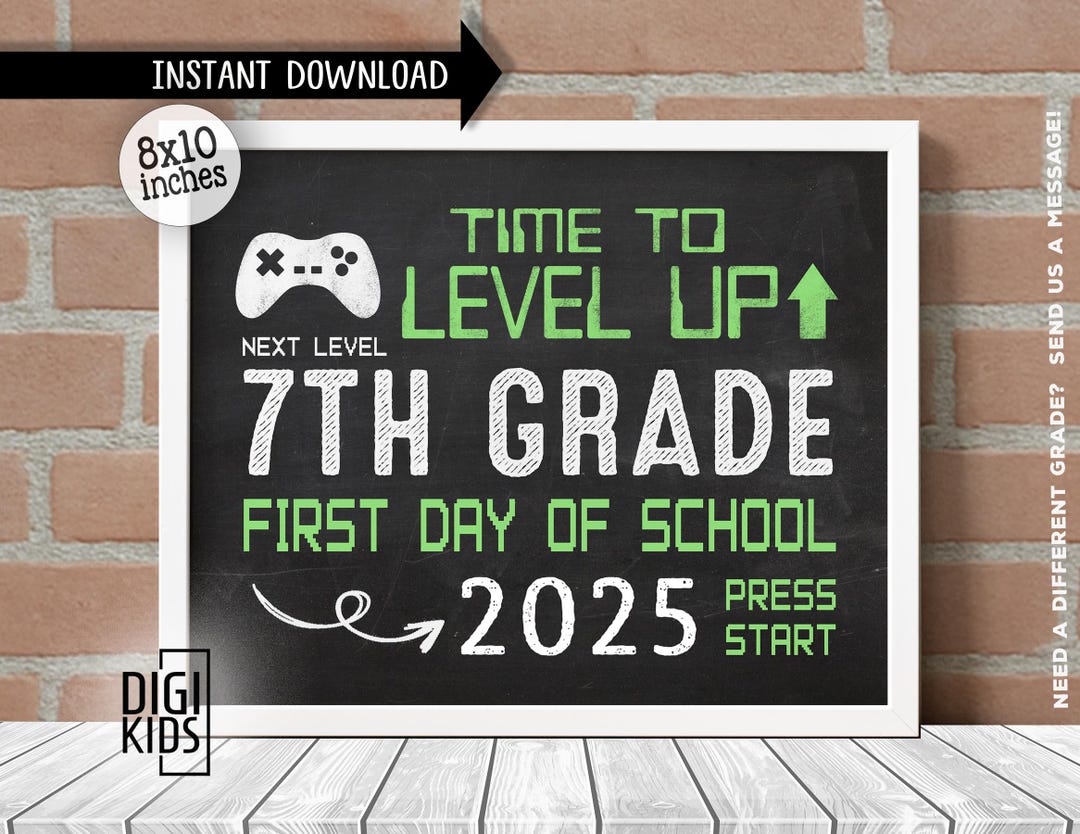 1st Day of 7th Grade Sign 2025 - 1st Day of School Sign - Back to ...