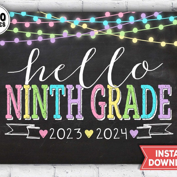 Ninth Grade Sign - Etsy