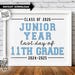Last Day of Junior Year Sign 2025 - 11th Grade Printable Sign - Last ...