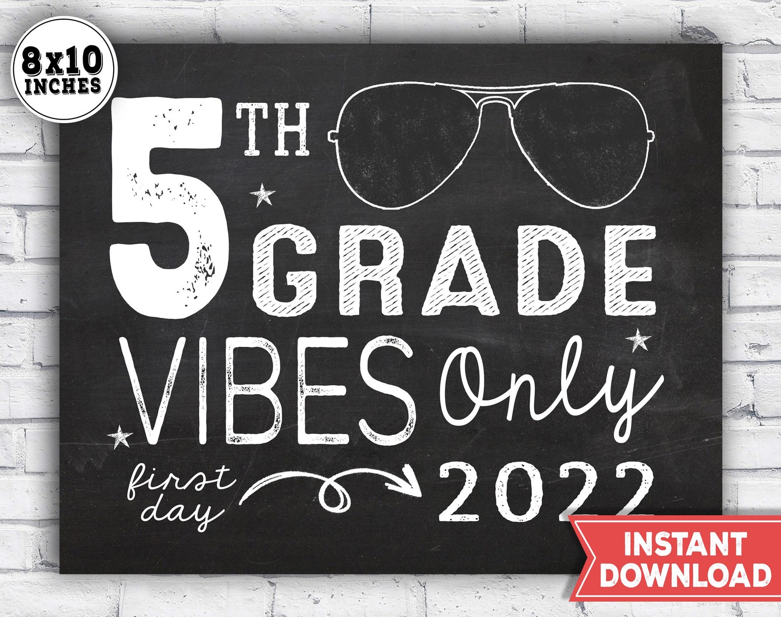 First Day of 5th Grade Sign First Day of School Sign 5th - Etsy