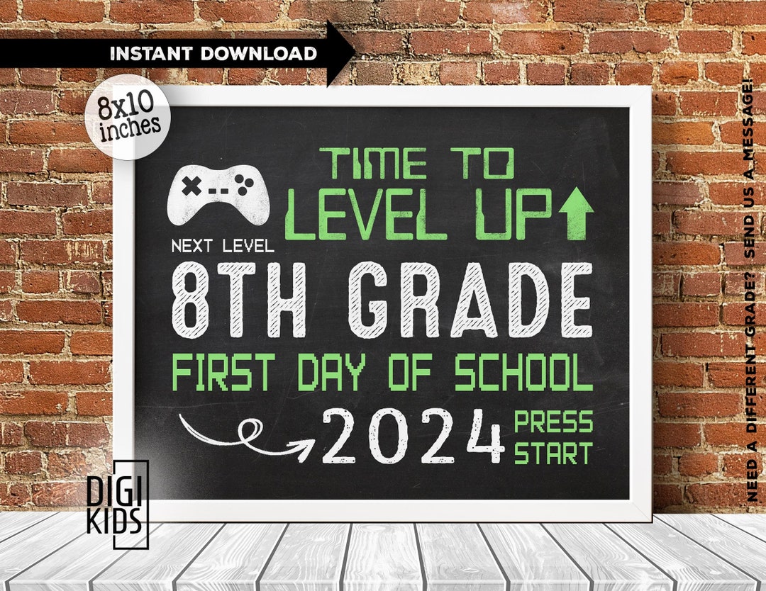 1st Day of 8th Grade Sign 2024 - 1st Day of School Sign - Back to ...
