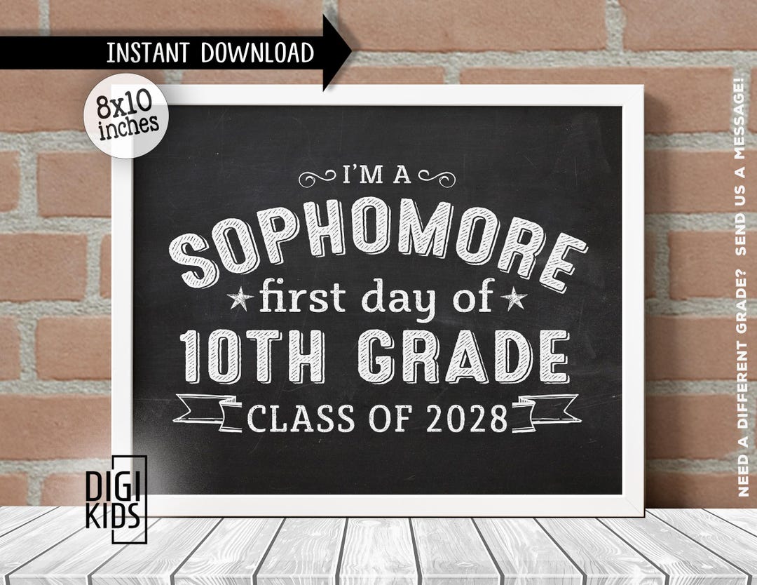 1st Day of 10th Grade Sign 2025 - First Day of Sophomore Year - Class ...