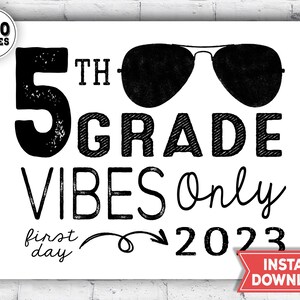 First Day of 5th Grade Sign First Day of School Sign 2023 5th Grade ...