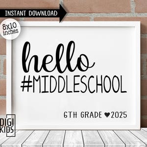 1st Day of Middle School Sign - First Day of 6th Grade Sign 2025 ...